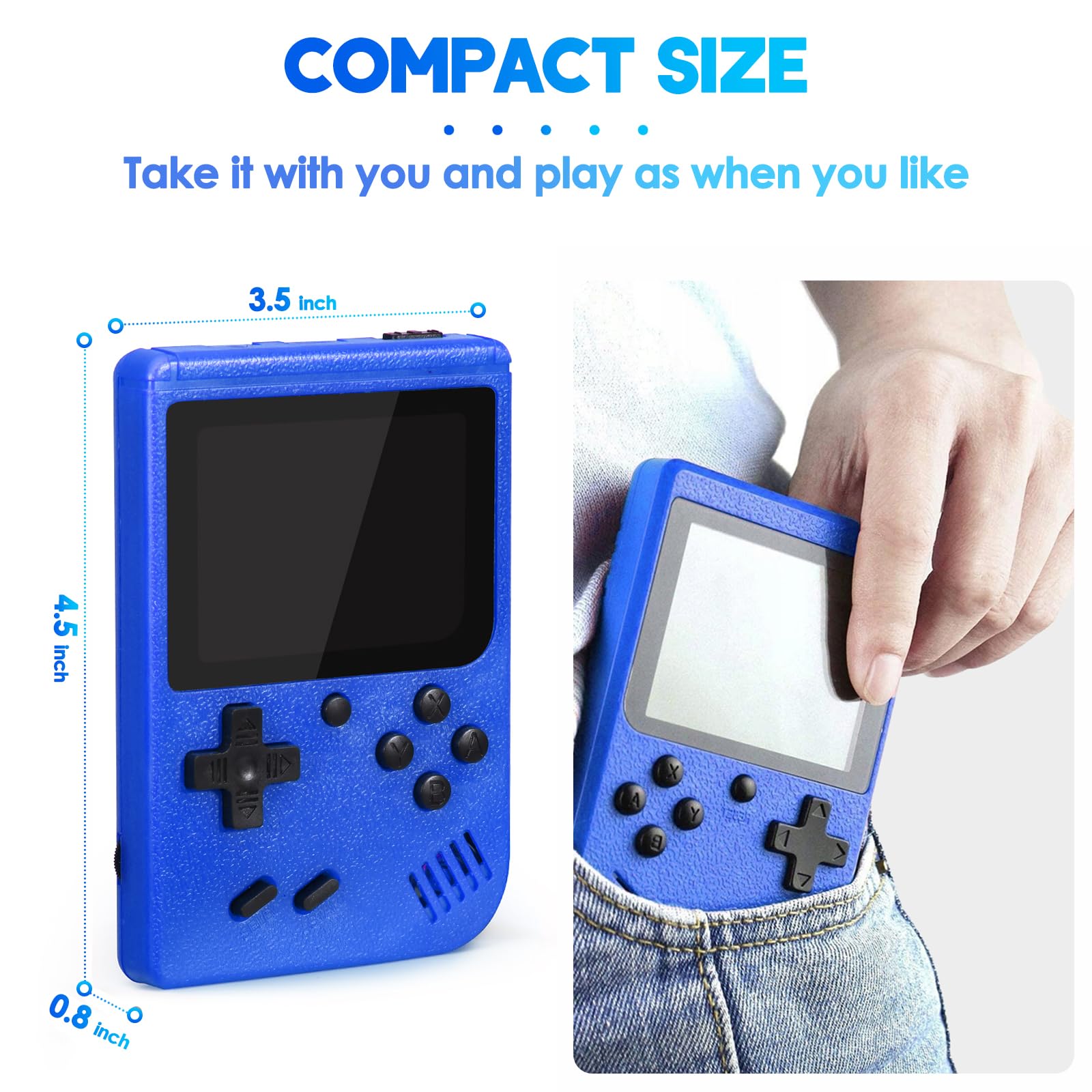 Fogud Retro Handheld Game Console with 500 Classical FC Games, 3.0In Screen Video Game Console 1000mAh Handheld Video Game Support for Connecting TV Gift Christmas Birthday Presents for Kids Adults