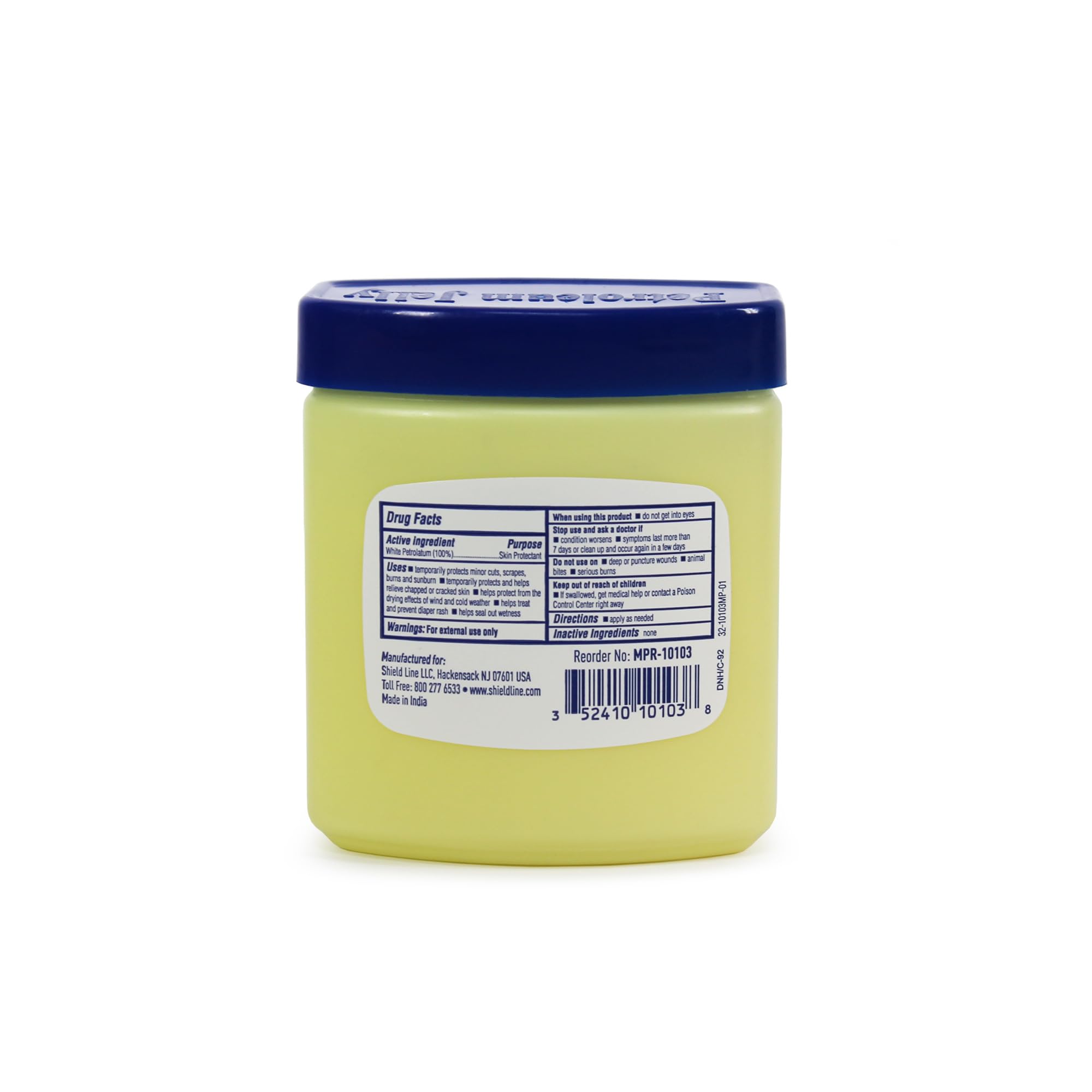 MED PRIDE Pure White Petroleum Jelly Tub 8 OZ - Effective Skin Protectant For Dry Skin, Rashes, Minor Burns & Wounds- Powerful Moisturizer For Chapped Lips, Dry Hands, Chaffed Skin & Diaper Rash
