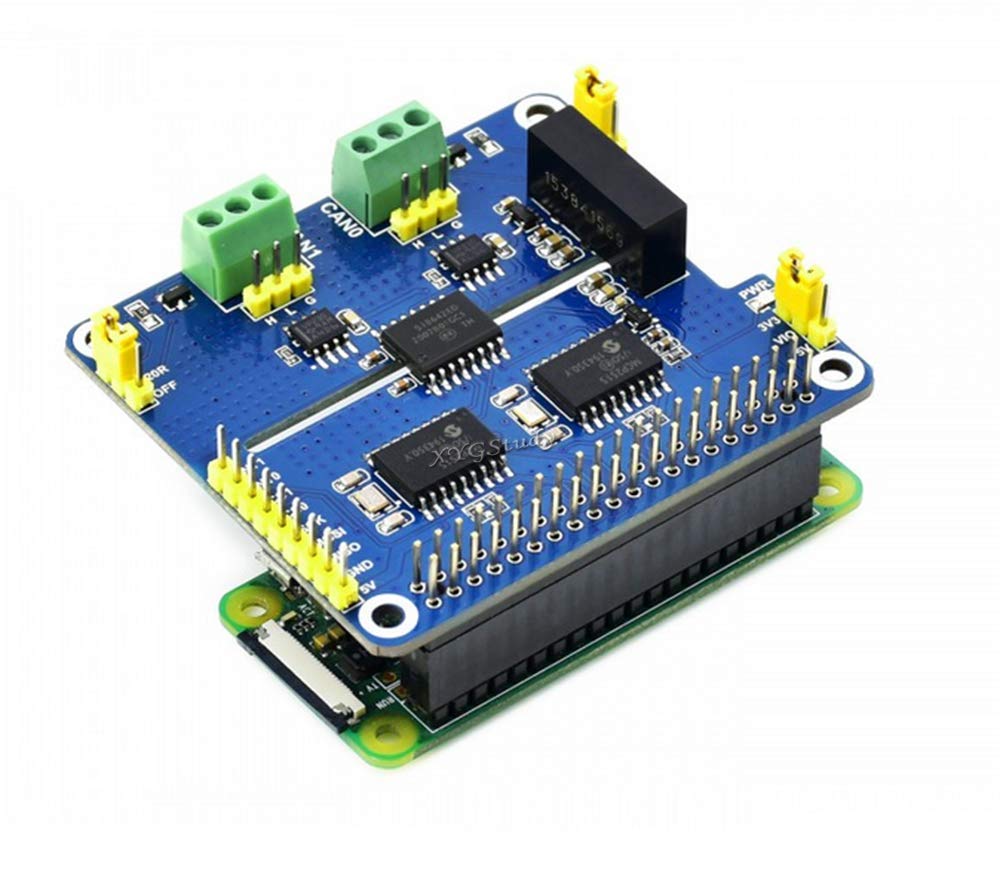 for Raspberry Pi 2-Channel Isolated CAN Bus Expansion HAT MCP2515 + SN65HVD230 Dual Chips Solution 3.3V/5V Breakout SPI STM32 with Multi Onboard Protection Circuits 2-CH @XYGStudy
