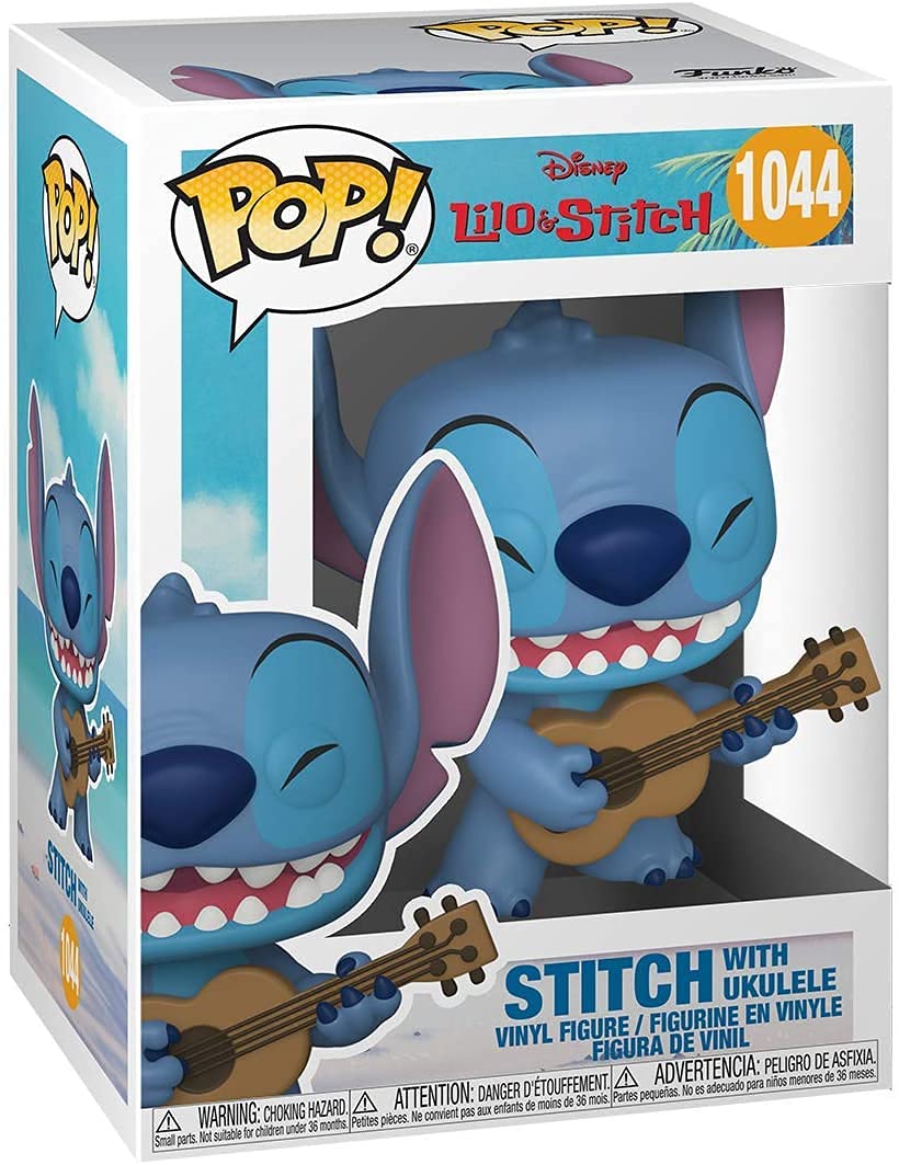 Funko POP Disney: Lilo & Stitch - Stitch with Ukulele Pop! Vinyl Figure (Bundled with Compatible Pop Box Protector Case), Multicolor, 3.75 inches