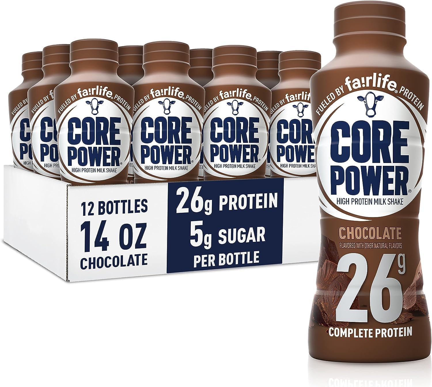 Fairlife Core Power 26g Protein Milk Shakes, Ready To Drink for Workout Recovery, Chocolate, 14 Fl Oz - (Pack of 12)