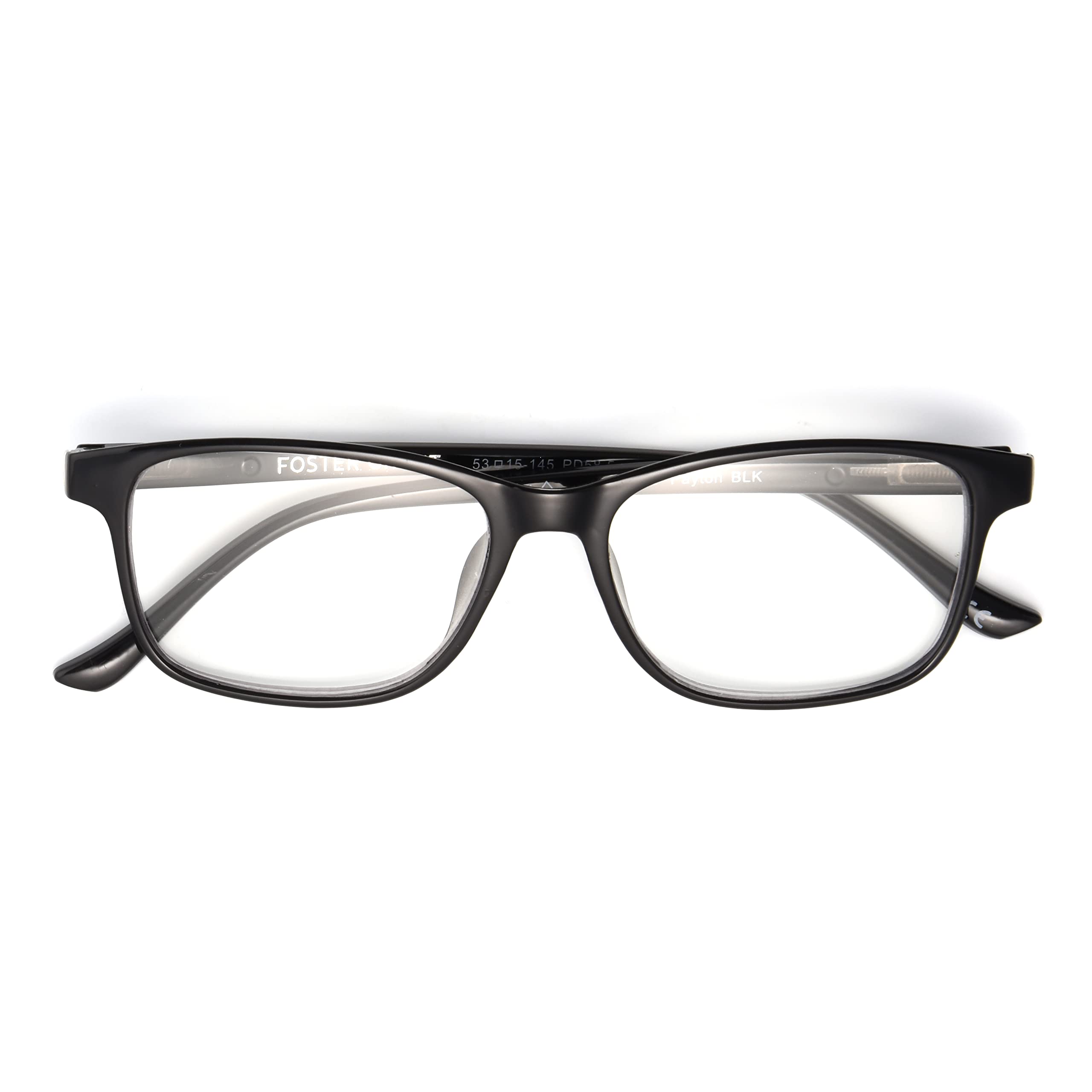 Foster Grant Unisex Payton Anti-fog Blue Light Readers Reading Glasses, Shiny Black Over Crystal Clear, 51 Mm US