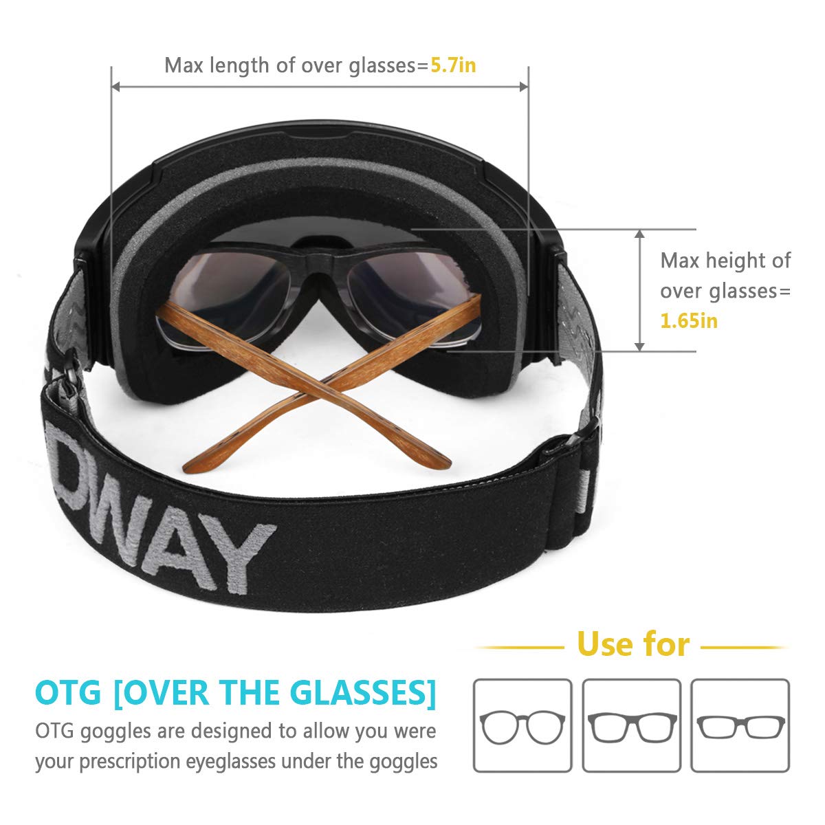 findway Ski Goggles, Snowboard Snow Goggles Magnetic Quick Interchangeable Lens