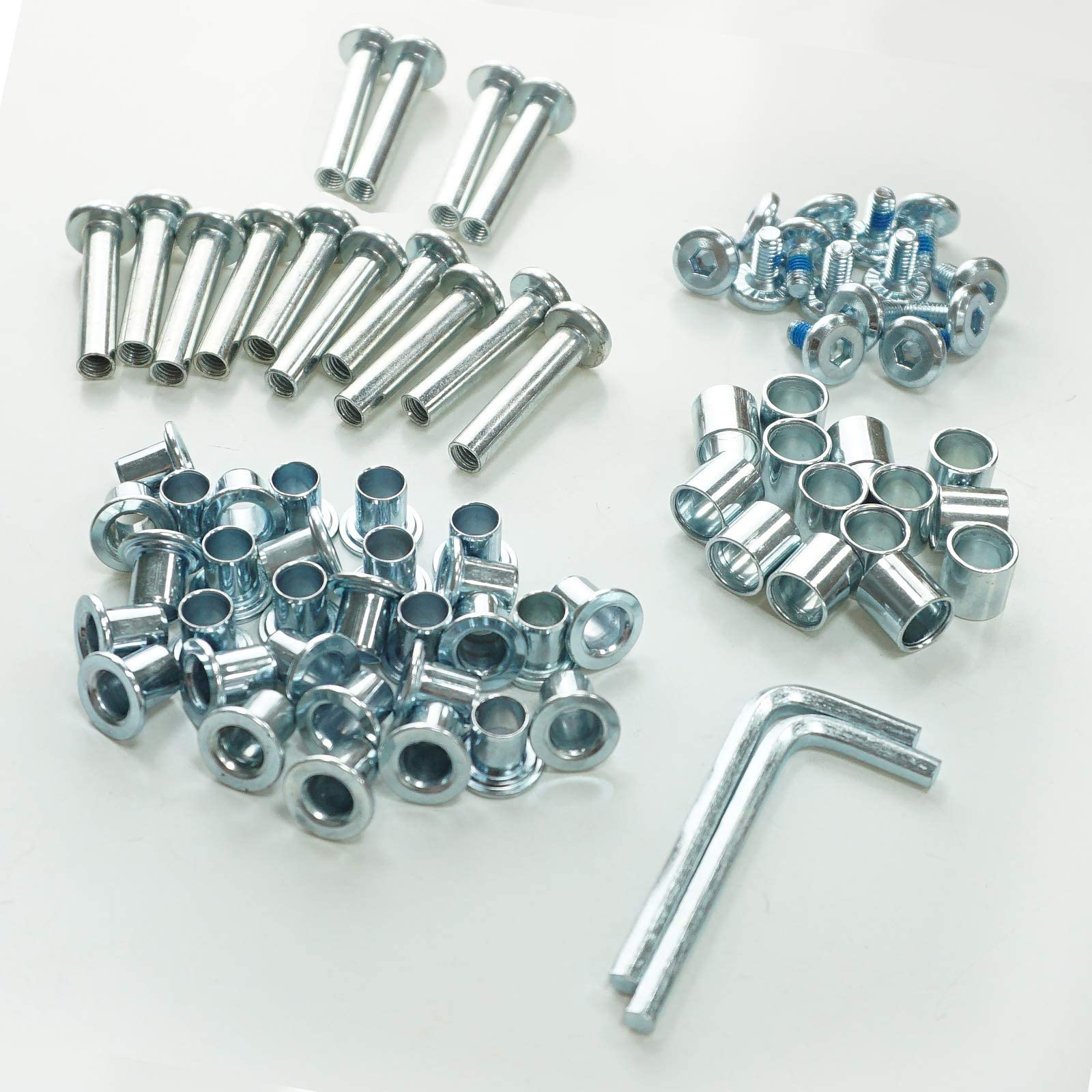 fshihine Inline Skate Replacement Shaft/Axle, Aluminum Alloy Skate Wheel Bearing Spacer Roller Skate Replacement Accessories with Axle, Axles Screws & 2 Wrench, Skate Wheel Bolt Set