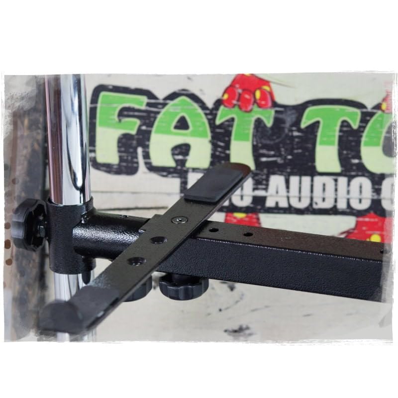 Fat Toad Double DJ Laptop Stand 2 Tier PC Table Holder | Portable Computer Clamp Equipment Rack with Support Mounts for Music Studio Mixers, Controllers, Monitors, & Disc Jockey Booth Gear