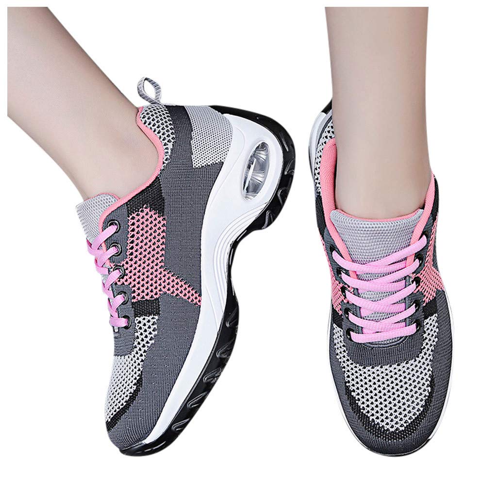 Hight Top Slip On Sneakers Women's Walking Shoes Slip-on Mesh Casual Running Jogging Shoes Sock Sneakers(0707ta144 Grey,Size 6)