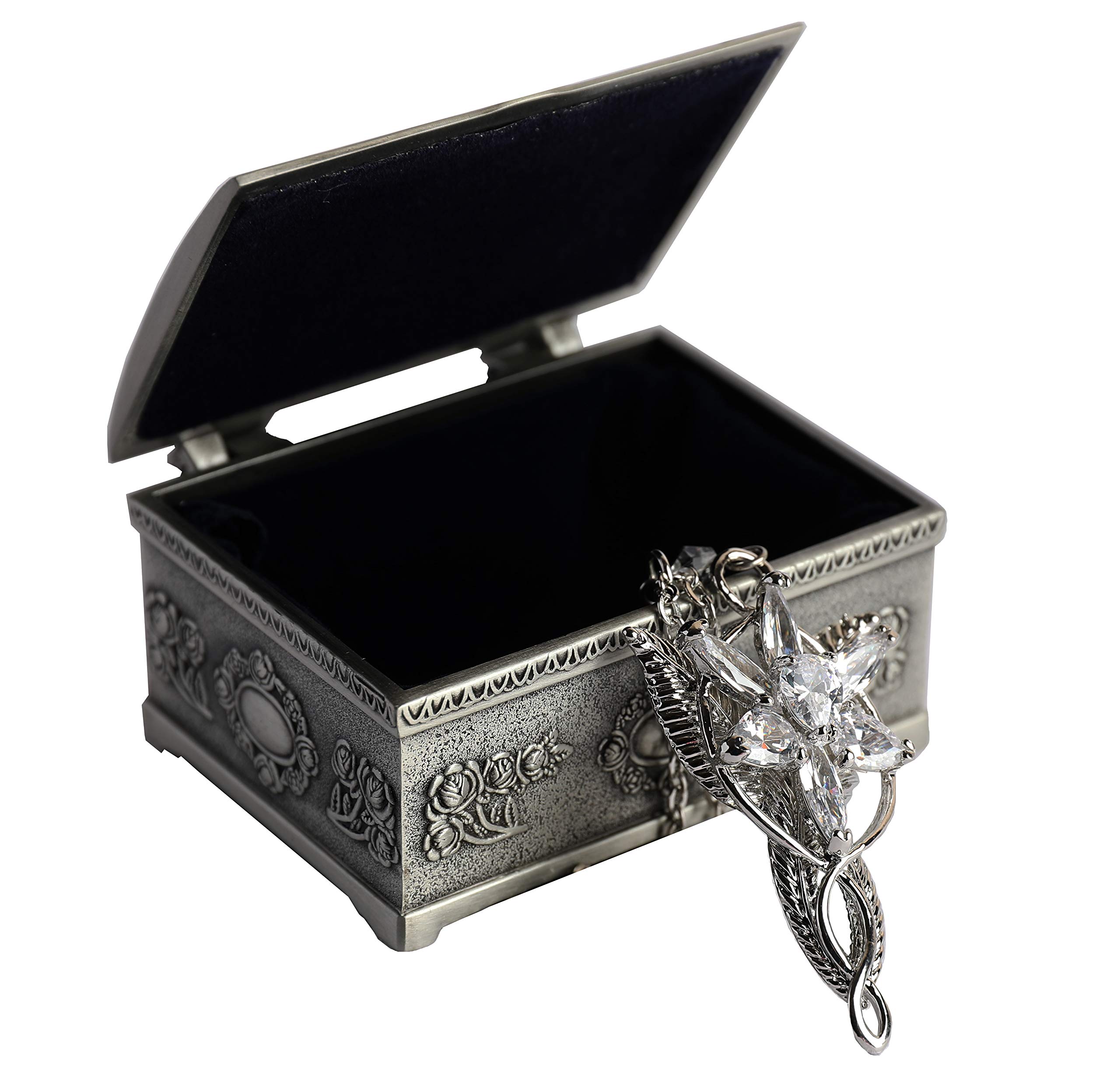 FARBLAZING Silver Plated Arwen's Evenstar Crystal Pendant Pendant Necklace with Jewelry Box Women,Girls (NE-Arwen new)