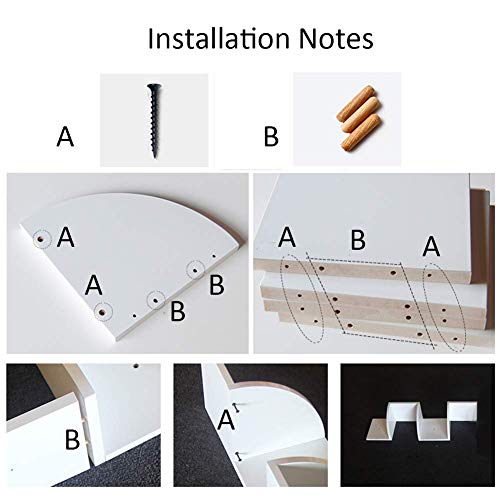 PIBM Stylish Simplicity Shelf Wall Mounted Floating Rack Shelves Partition Bookshelf Simple Hook up Coat Rack Living Room Bedroom,2 Colours, White , 82.3x20x20cm
