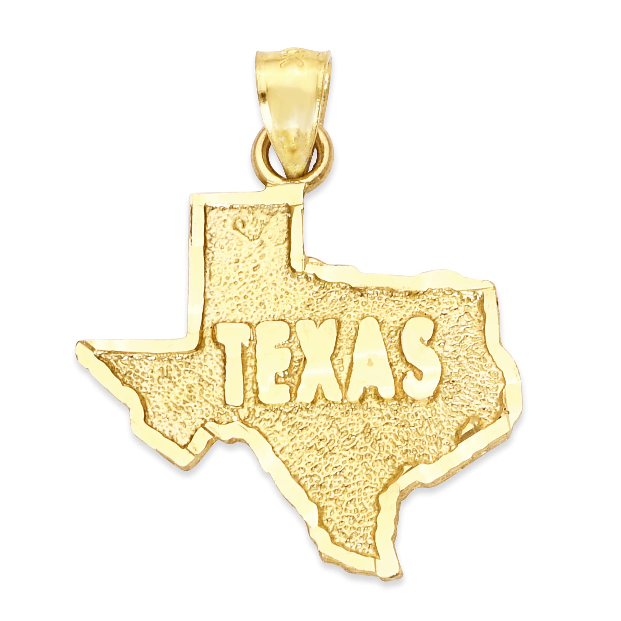 Generic 10k Solid Gold Texas Pendant, Home State Jewelry, United States Gifts for Her