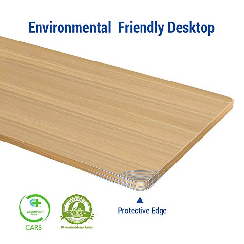 FLEXISPOT Pro 3 Stages Dual Motor Electric Standing Desk 48x30 Inches Whole-Piece Desk Board Height Adjustable Desk Electric Stand Up Desk Sit Stand Desk(White Frame + Natural Desktop)
