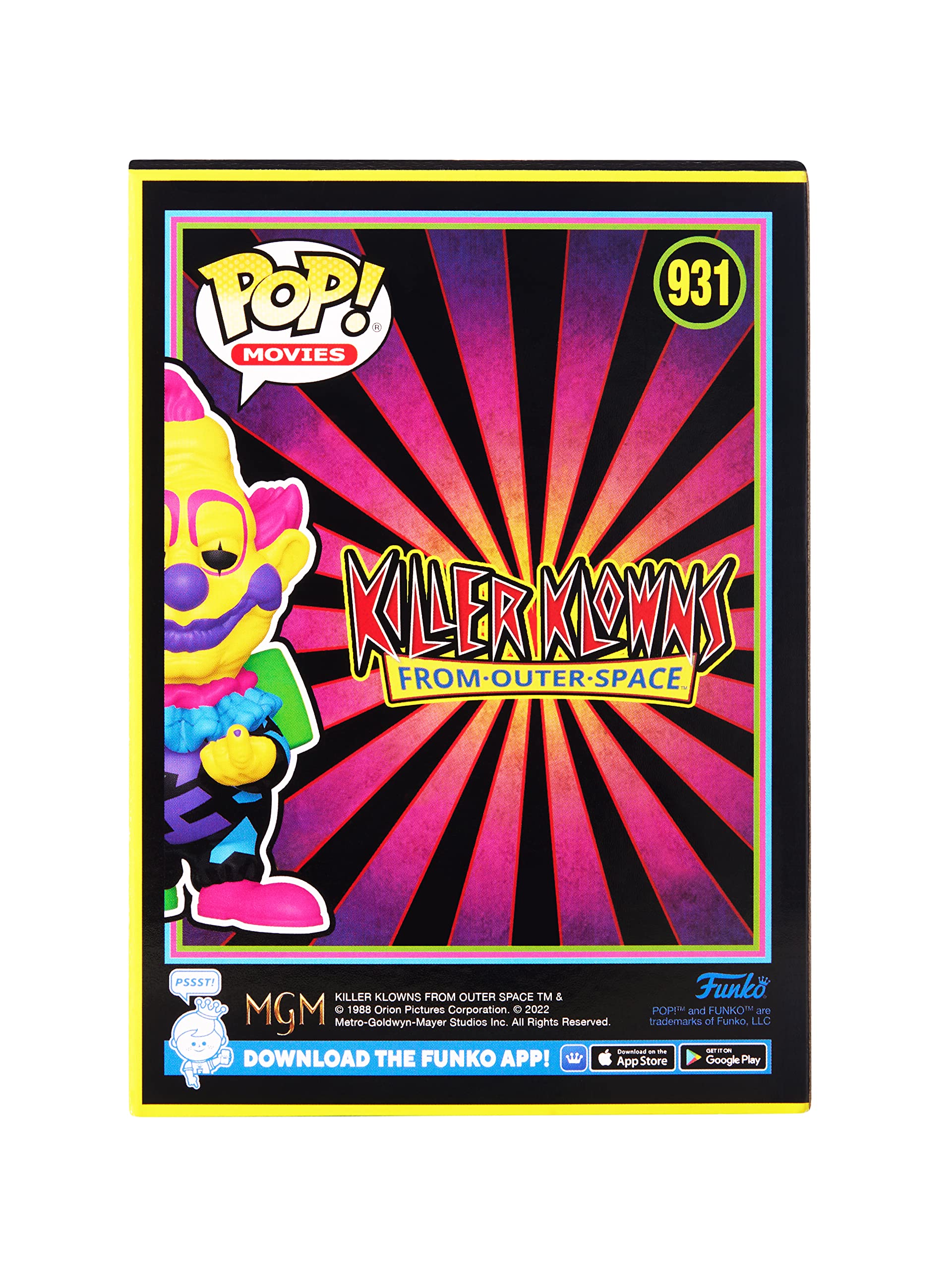 Funko Spirit Halloween Killer Klowns from Outer Space Blacklight Jumbo POP! Figure | Officially Licensed | Halloween Décor