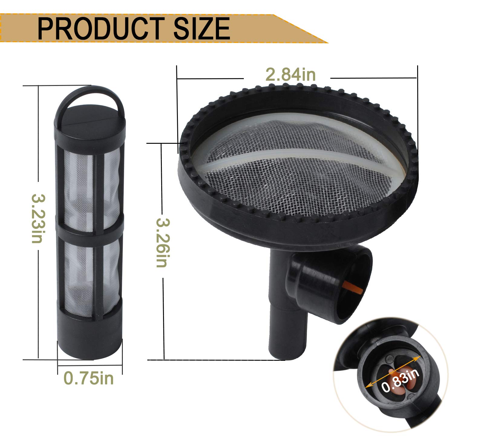 Fuel Tank Sending Unit Filter Screen Strainer and Filter Compatible with Ford 6.0L 7.3L PowerStroke Diesel Engine E5TZ-9J306-BA 4C4A-9365-BA 904-419