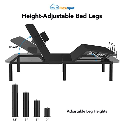 FLEXISPOT S2, Adjustable Bed Frame Base Twin XL, Whisper Quiet Durable Motor, Zero Gravity, Mattress Holders, Anti-Snore, 3-Step Assembly, Best Gift for Family