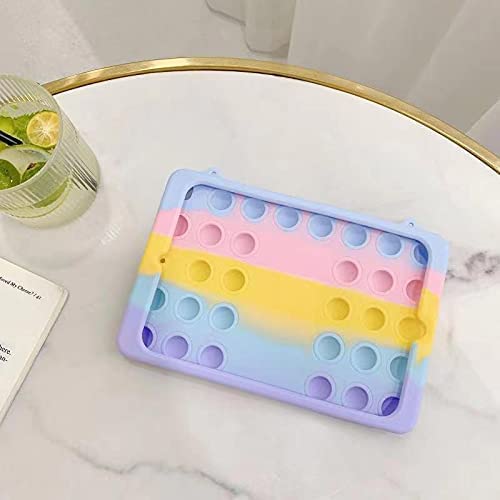 for Fire HD 10 / Fire HD 10 Plus (2021 Release) Case with Stand, Fire 10 hd (11th Generation) Case Fidget Pop Toys Push It Bubble Soft Rainbow Silicone Protective Cover for Women Kids