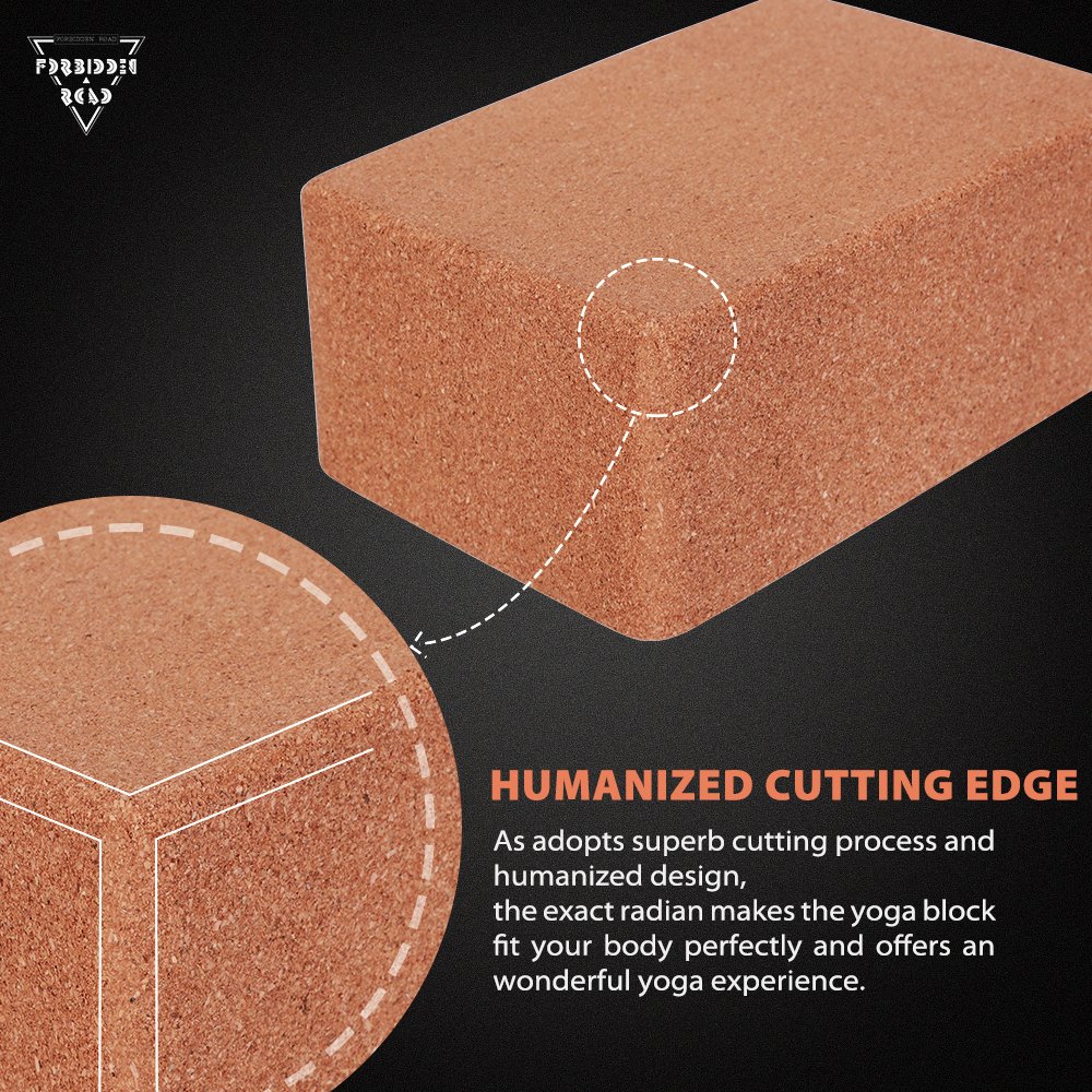 Forbidden Road 2 Pack Cork Yoga Blocks - 3 * 6 * 9 inch
