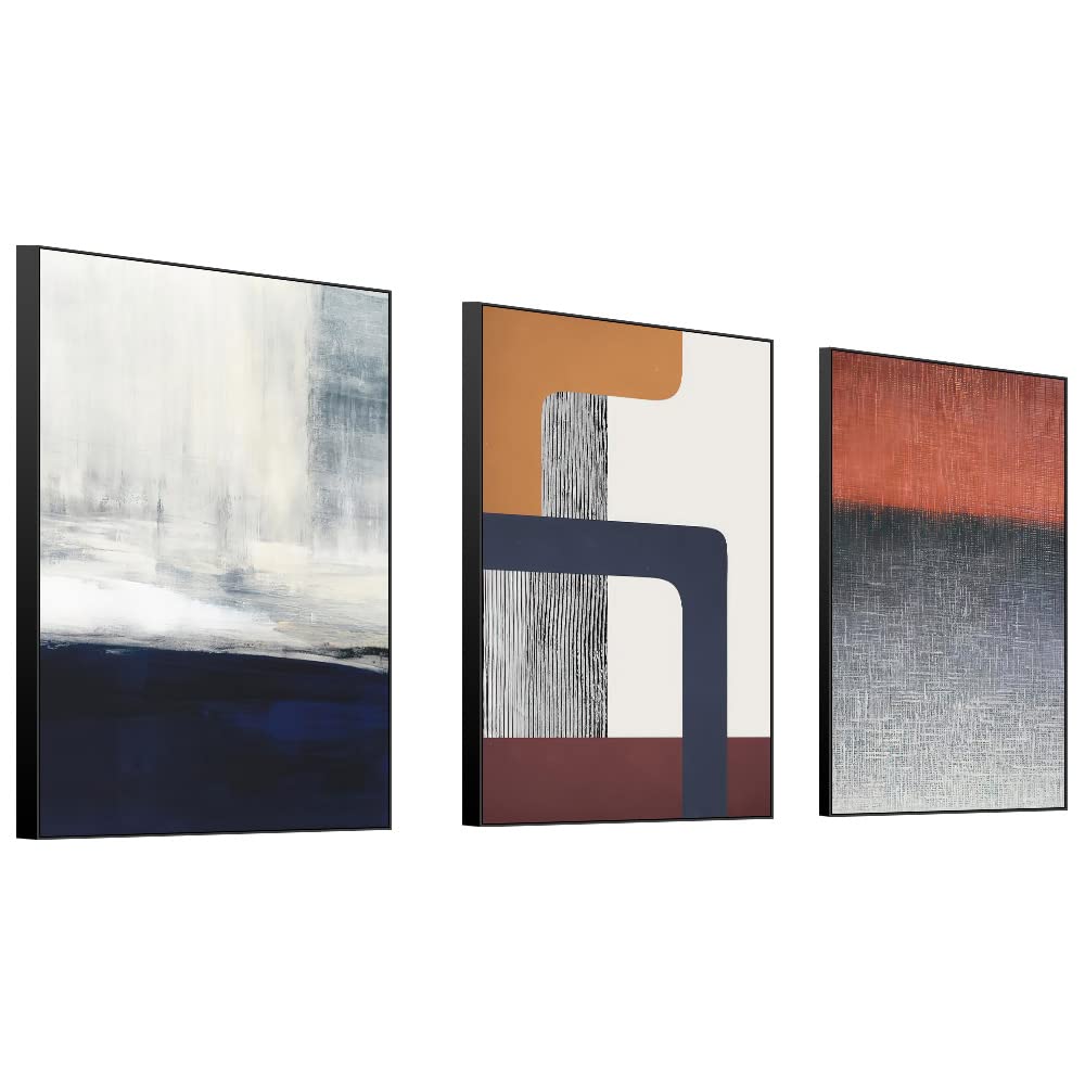 FCHUI Framed Canvas Wall Art Set, Minimalism Abstract Oil Painting Photo Modern Posters Prints Ready to Decor Hanging Living Room Bedroom Bathroom Office Home Wall Decor