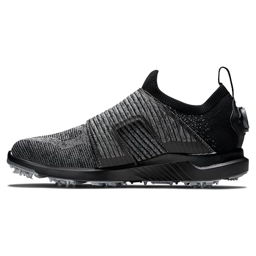 FootJoy Men's Hyperflex Boa Previous Season Style Golf Shoe, Black/Charcoal/Silver, 11