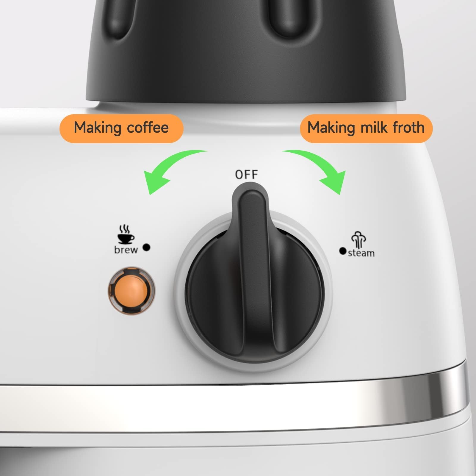 SOWTECH Espresso Coffee Machine Cappuccino Latte Maker 3.5 Bar 1-4 Cup with Steam Milk Frother White, CM5409-UL