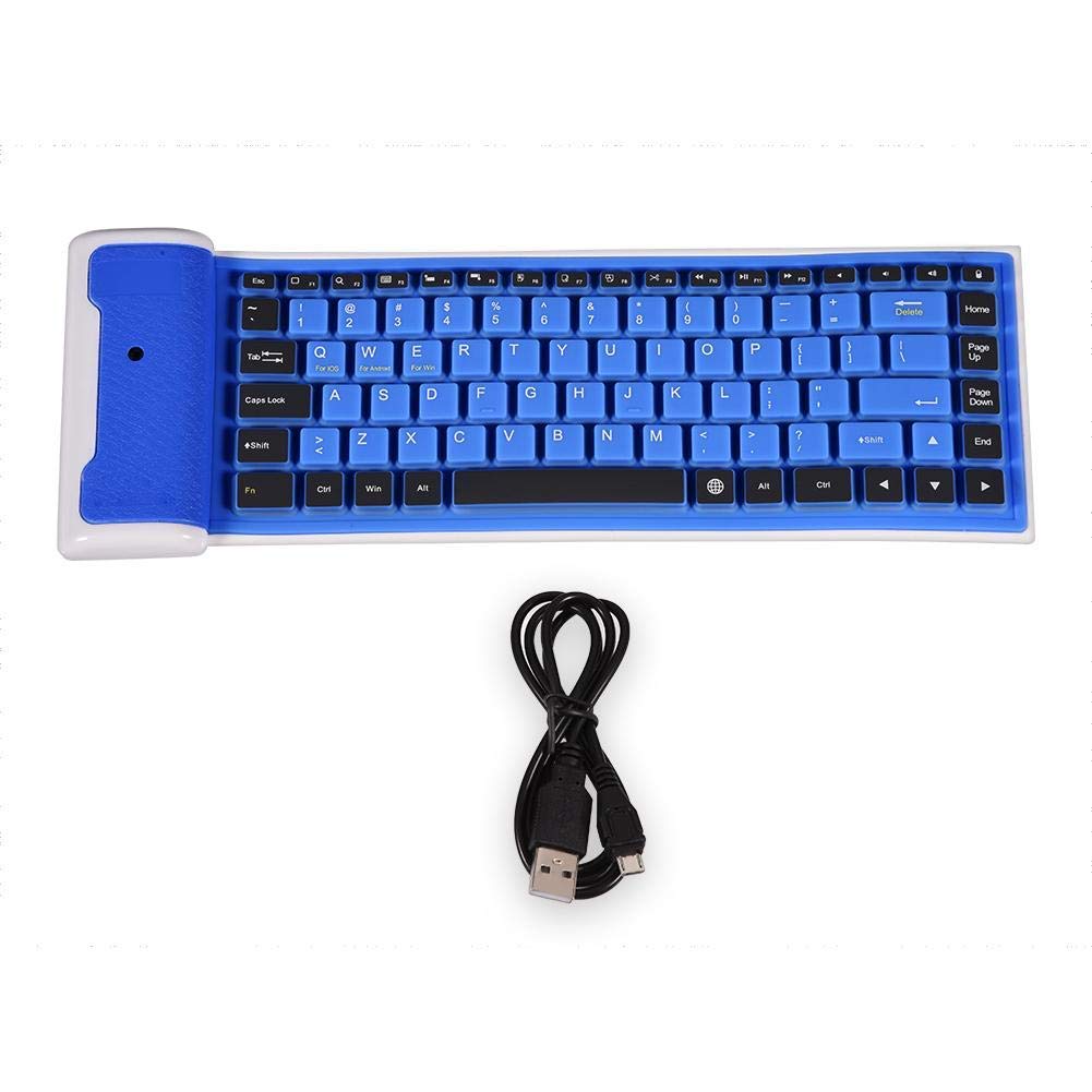 FOSA Portable Waterproof Mini Bluetooth Keyboard Foldable for Laptop/PC/Phone(Blue)