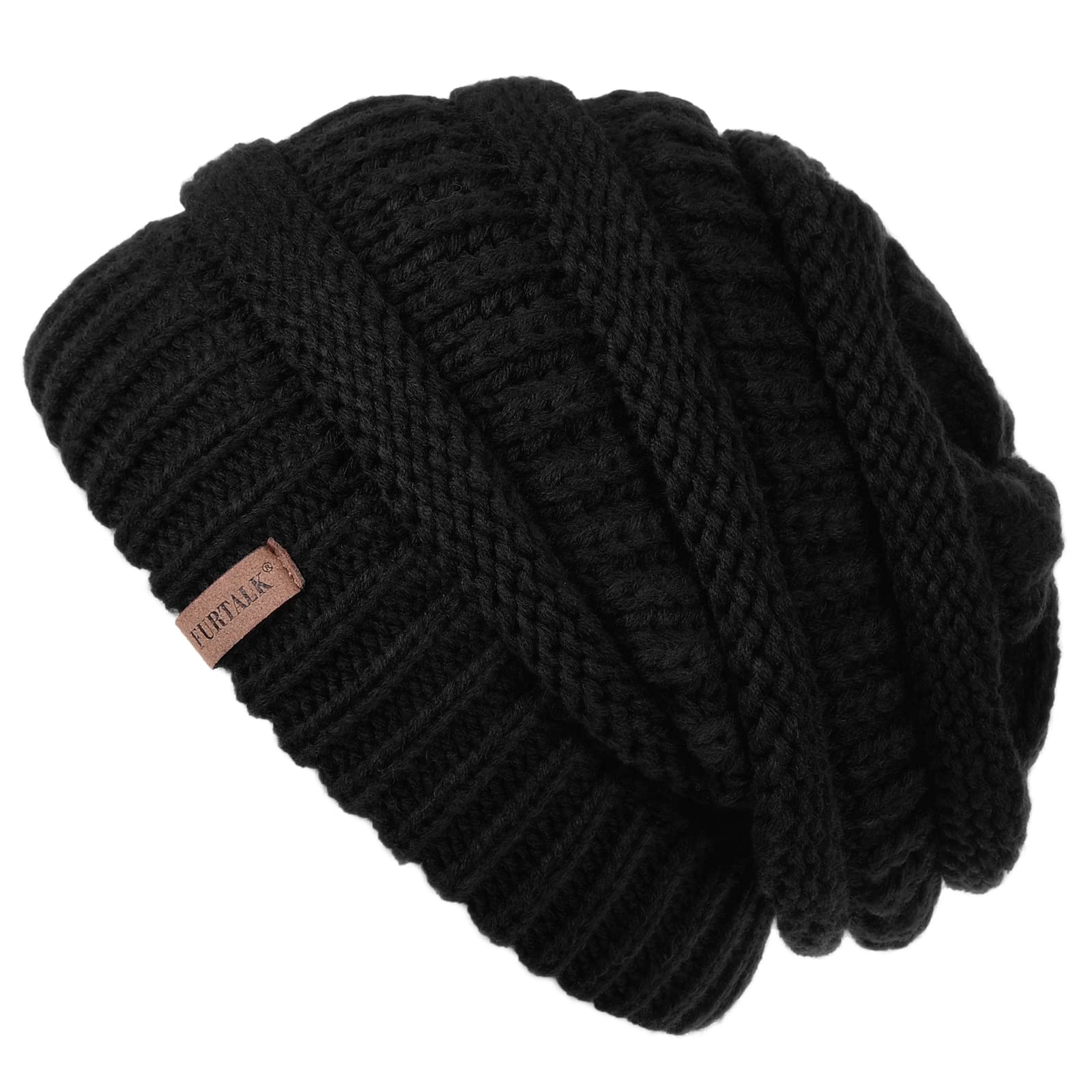FURTALK Winter Hats for Women Slouchy Fleece Lined Hats Thick Knitted Cap