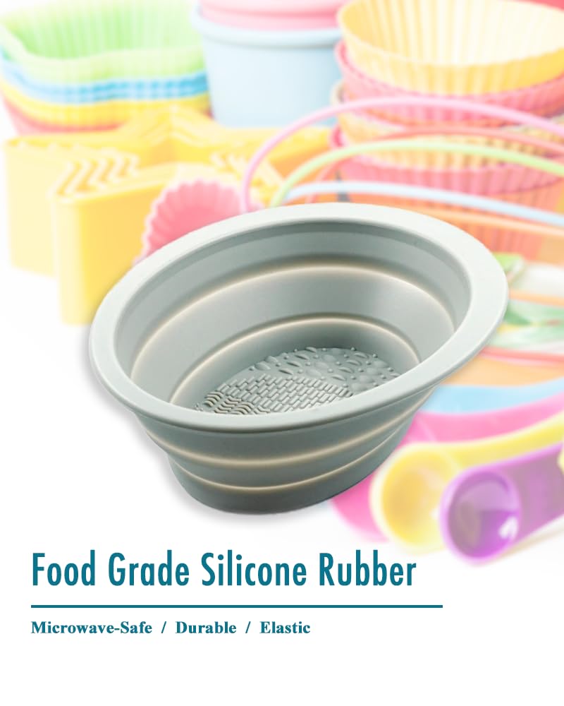 Freetune Collapsible Shaving Bowl - Silicone Rubber Multi Purpose Portable Bowl - Pocket Size, Easy to Carry, Durable, Flexible