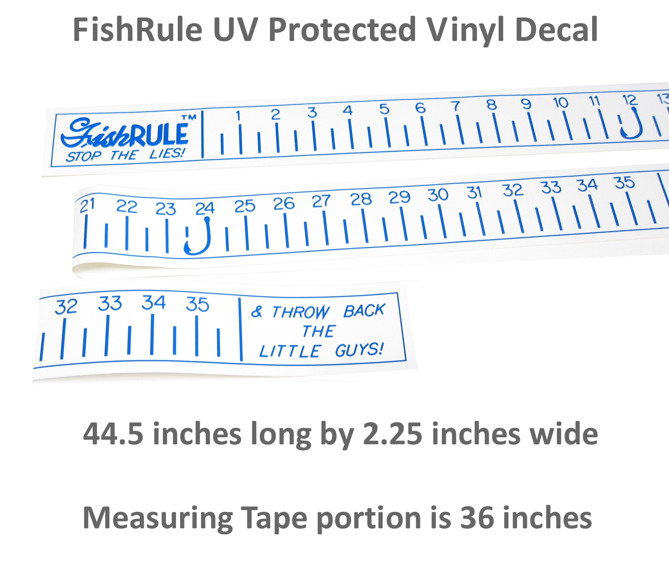 Fish Ruler - Fishing Measuring Tape - 36 Inch Fish Measuring Tape for Boat - by FishRule