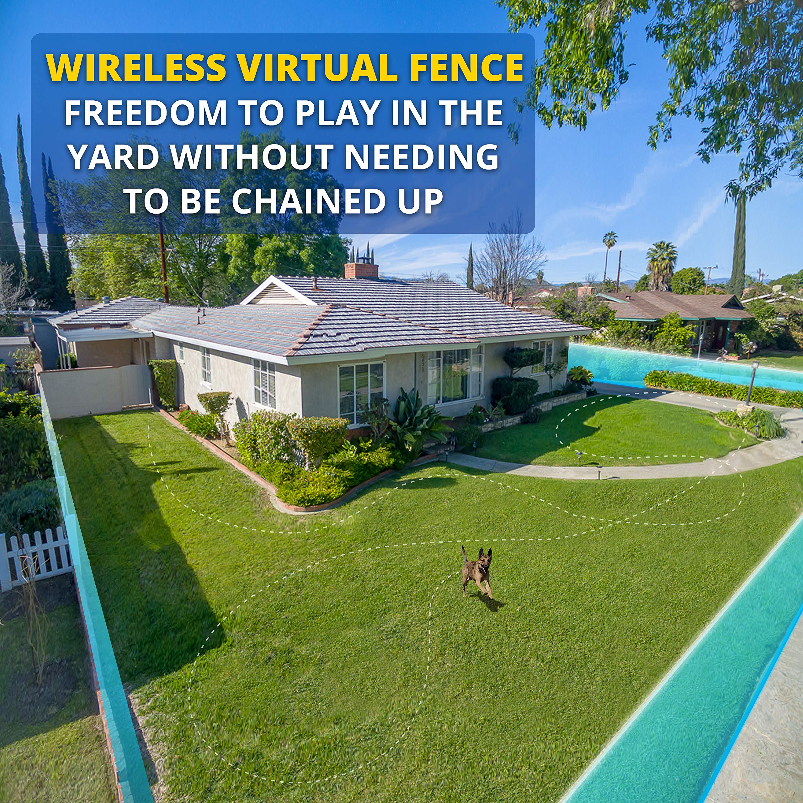 Freedom Distribution Enterprises Upgraded Wireless 2-in-1 Dog Fence and Training System for Two Dogs, Dog Training, Wireless Pet Containment System, Two Collar Wireless Dog Fence