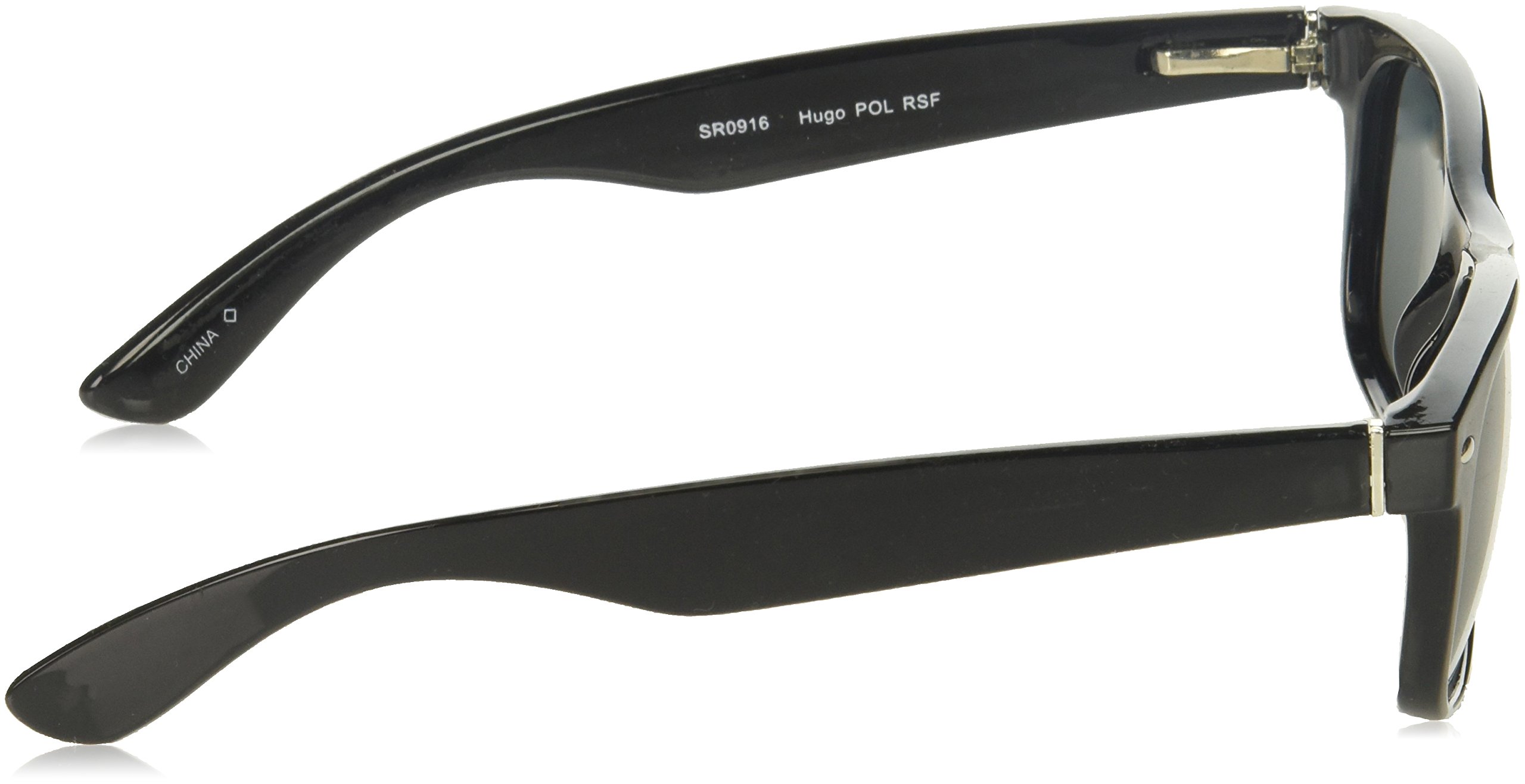 Foster Grant Men's Hugo Rectangular Polarized Sunglasses, Black/Smoke, 59 mm