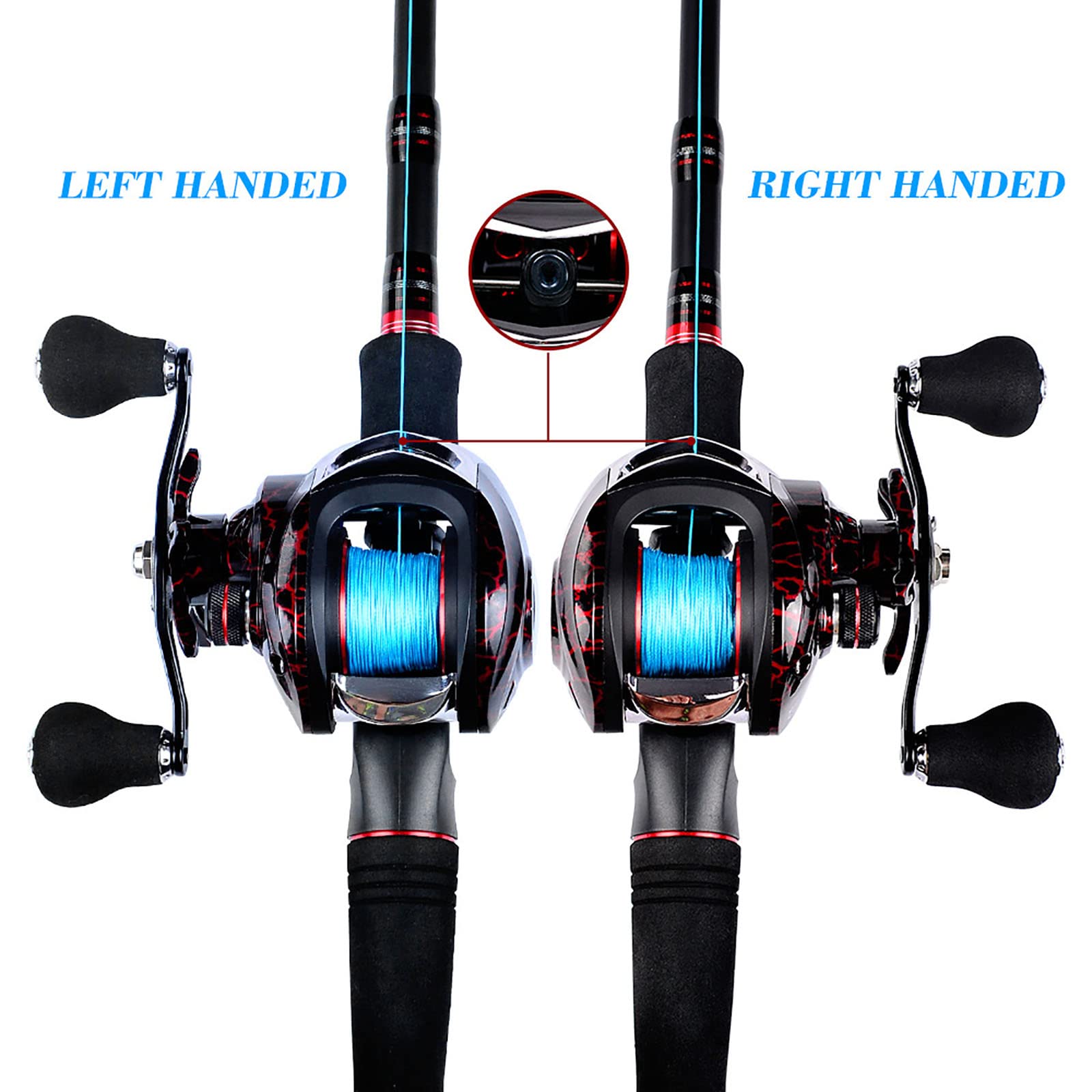 Fishing Baitcasting Reel, 18+1BB Drag Baitcasters, Magnet Braking System Bait Caster Reel, 7.1:1 Gear Ratio Ultra Smooth Baitcaster Fishing Reel DW121L Left Hand