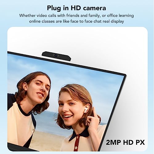 FOLOSAFENAR HD Laptop, Backlit Keyboard 4.2 15.6inch Laptop 100-240V 2.4G 5G WiFi Double Screen Up to 2.9GHz with 7in IPS Screen for Windows 11 for Home (16GB+1TB US Plug 100β240V)