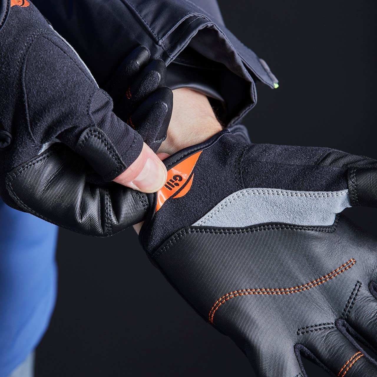 Gill Championship Sailing Gloves - Long Fingers with Exposed Finger and Thumb - Dura-Grip Fabric 50+ UV Sun Protection & Water Repellent