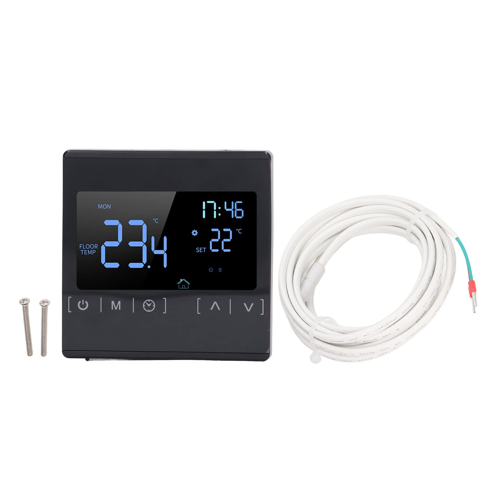Floor Heating Controller, Programmable Digital Thermostat AC85V to 250V Automatic Mode Programming Mode for Distribution Manifold