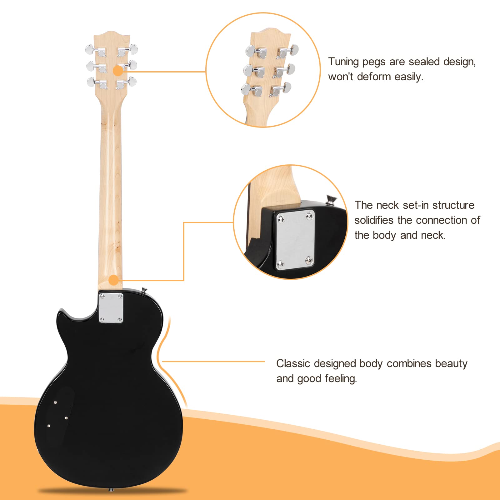 GLARRY 39" GLP Electric Guitar Solid Body Full Size Kit for Beginner, Humbucker Pickups, 3-Ways Switch with Bag, Strap, Cable, Plectrum, Pick (Dark Blue)