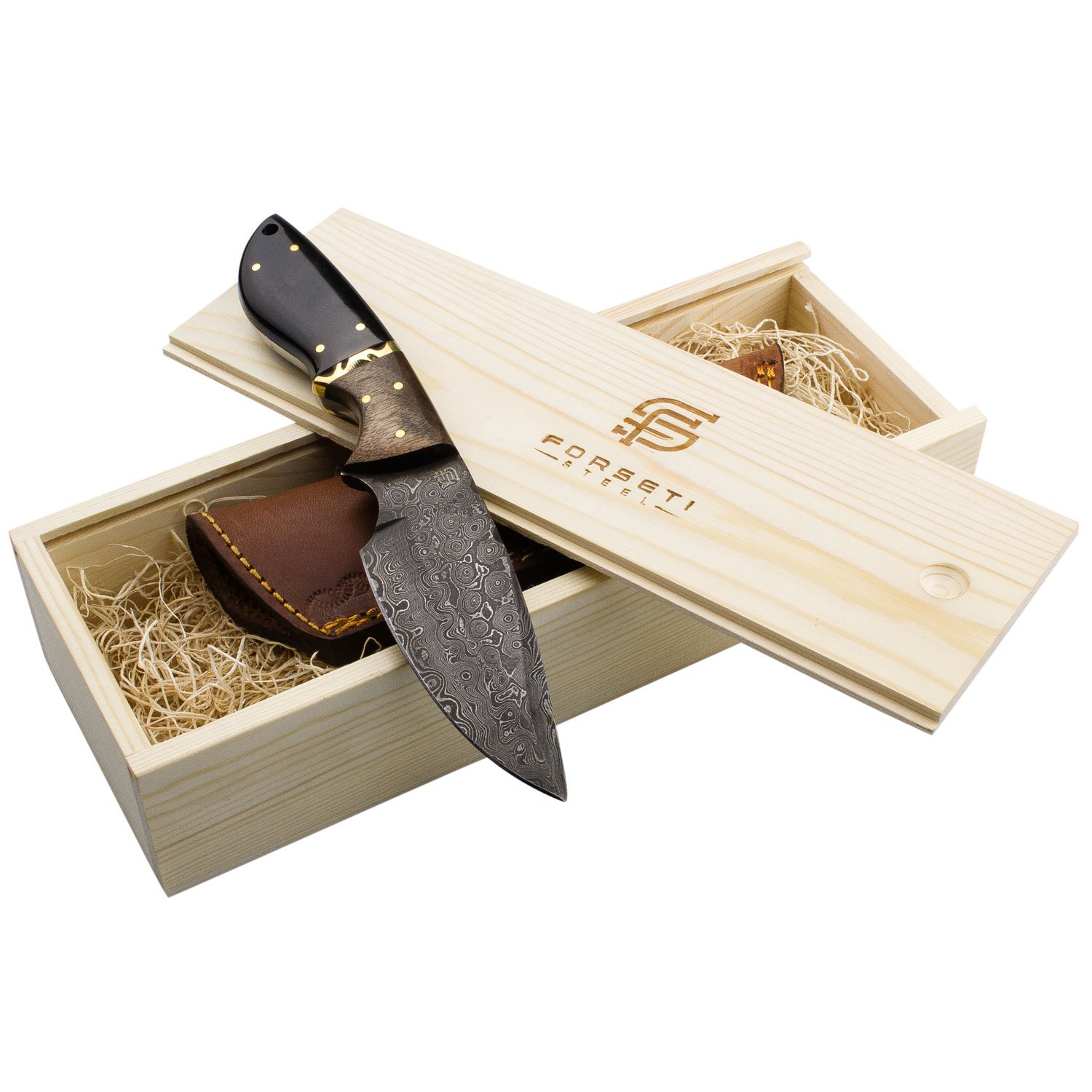 Forseti Steel Quanah Damascus Steel Hunting Knife