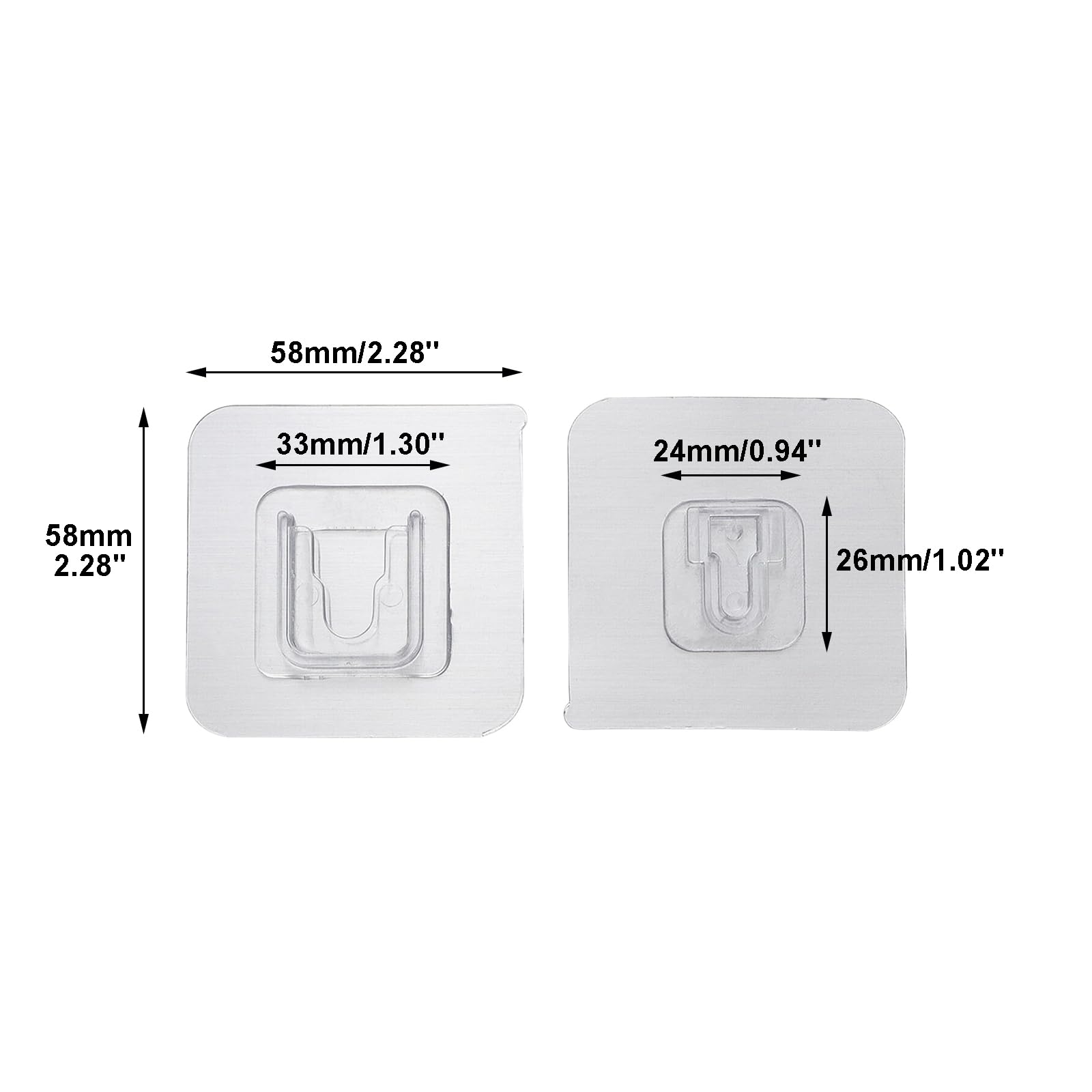 Sscon 40Pcs Double Sided Hooks Transparent Self Adhesive Wall Hooks Strong Storage Hooks for Bathroom Kitchen