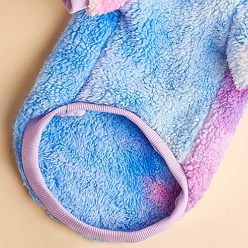 Warm Puppy Winter Sweater Thickened Plush Pet Dog Clothes for Small Dogs Clothing, Gradient Blue, Small