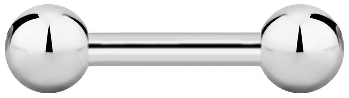 Forbidden Body Jewelry nipple barbell, nipple bars, silver nipplerings piercing Surgical Steel 10g - 12mm Straight Barbell Body Jewelry, 6mm Balls