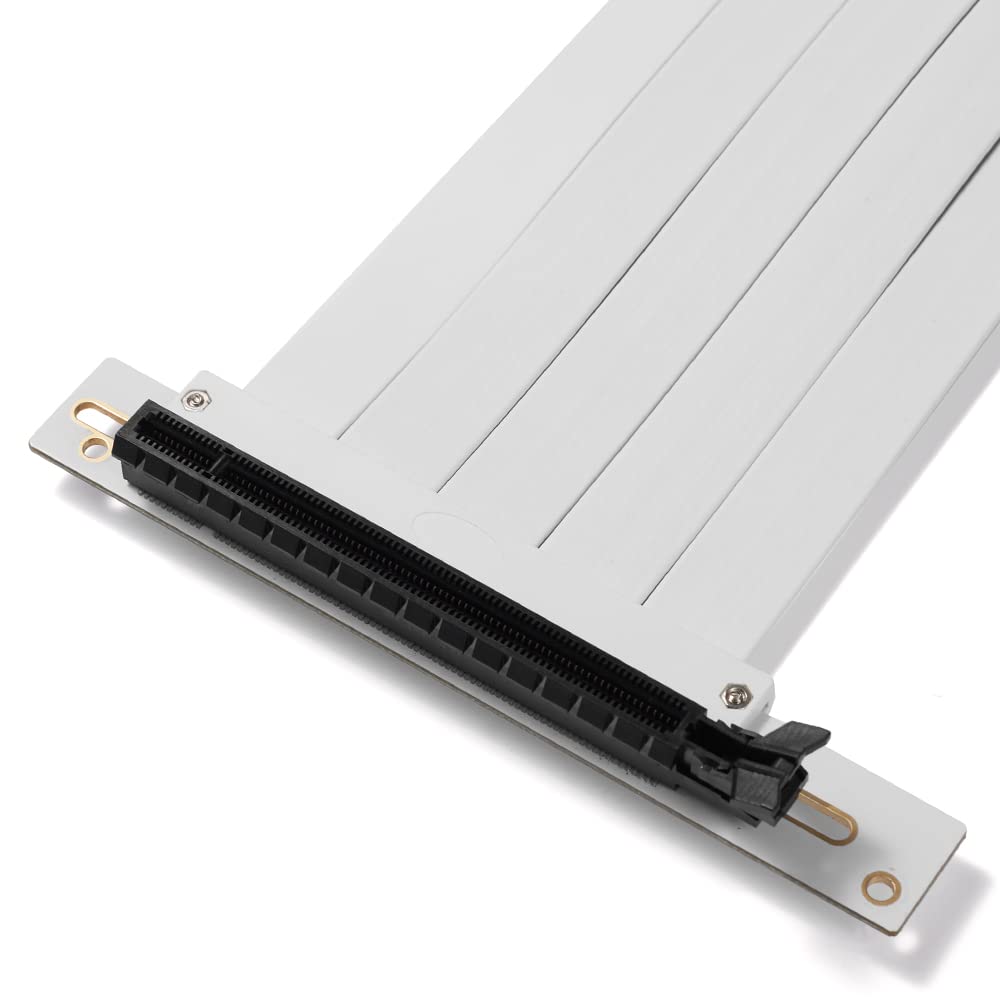 Formulamod Vertical GPU Mounting Bracket Graphics Card Holder Kit with PCI-E 4.0 x16 Riser Cable 90 Degree Right Angle 20cm (White)
