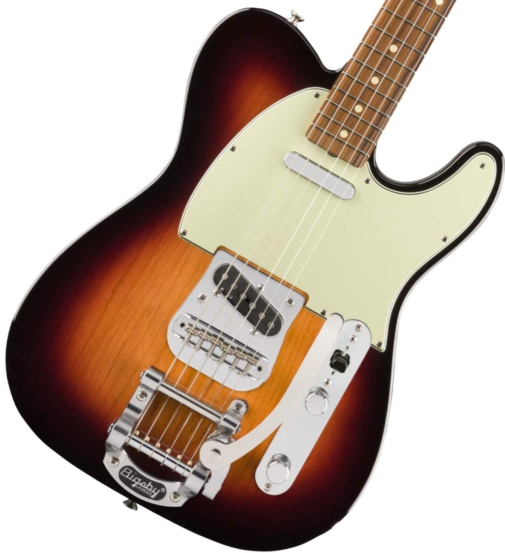 Fender Vintera 60s Bigsby Telecaster Electric Guitar, with 2-Year Warranty, 3-Color Sunburst, Pau Ferro Fingerboard