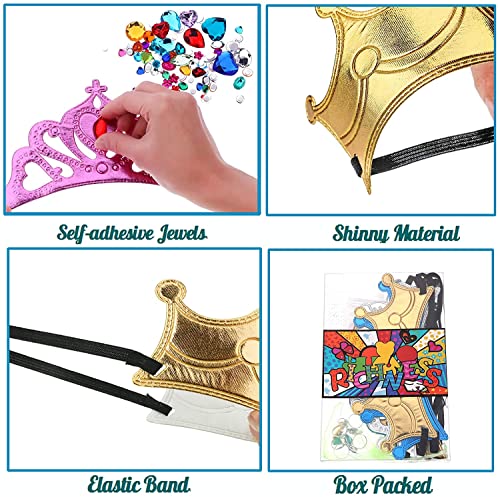 Richness Kids Crown Craft DIY Tiaras Make Your Own Crowns at Birthday Party Favours 12pcs (Gold) …