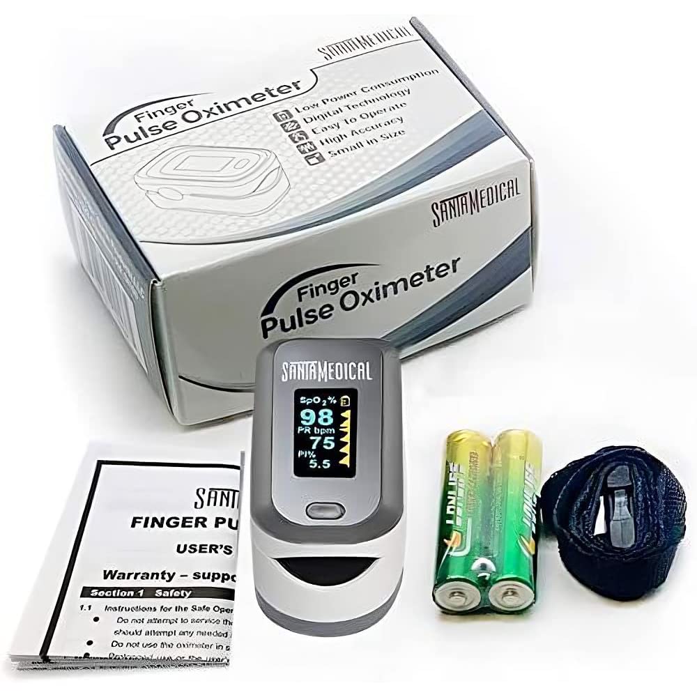 Finger Pulse Oximeter, (SpO2) Blood Oxygen Saturation Monitor with Pulse Rate Measurements and Pulse Bar Graph, Digital Reading LED Display