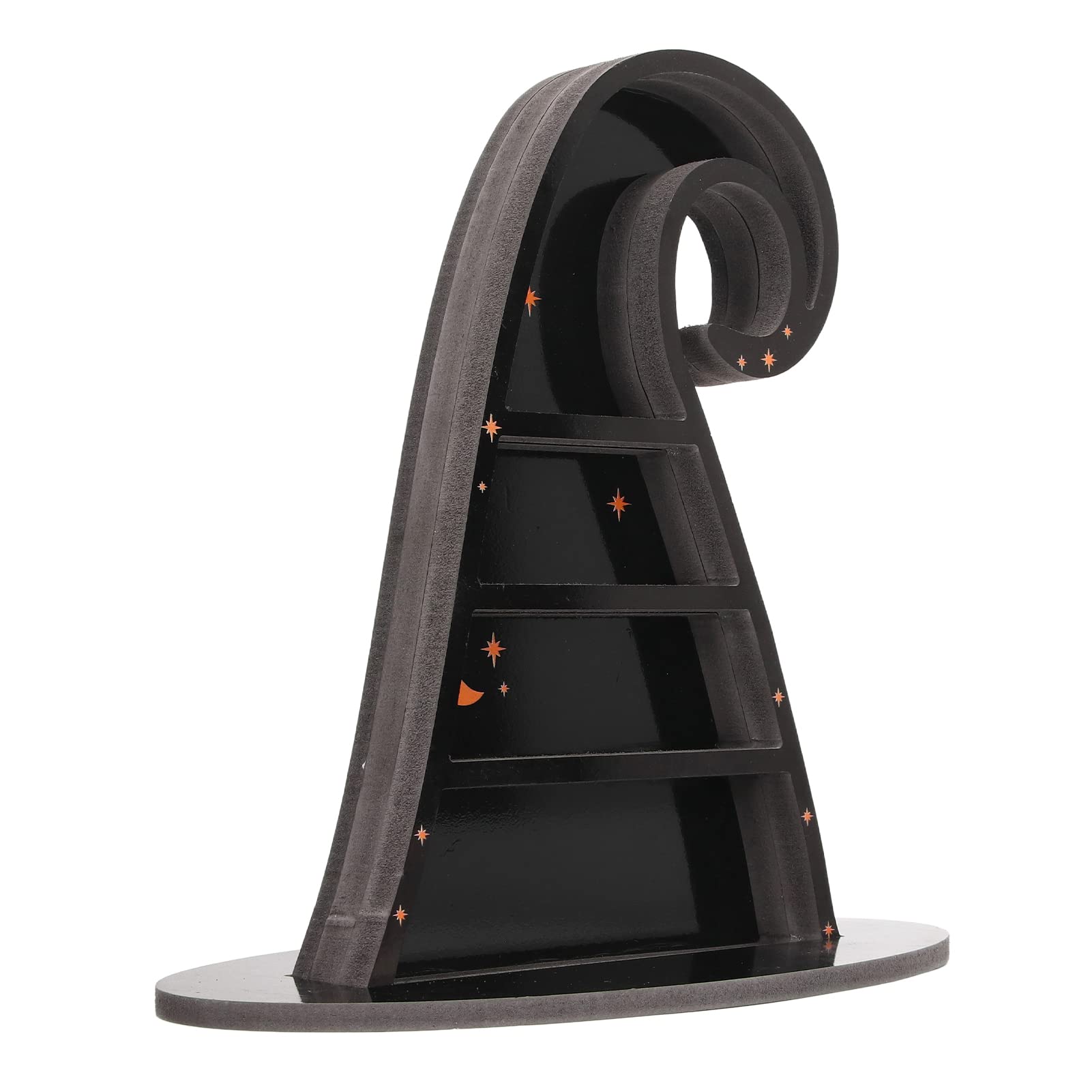 SPECIALER Stone Shelf Display for Bedroom & Office Crystal Display Shelf Gothic Witch Hat PVC Elegant Home Decor