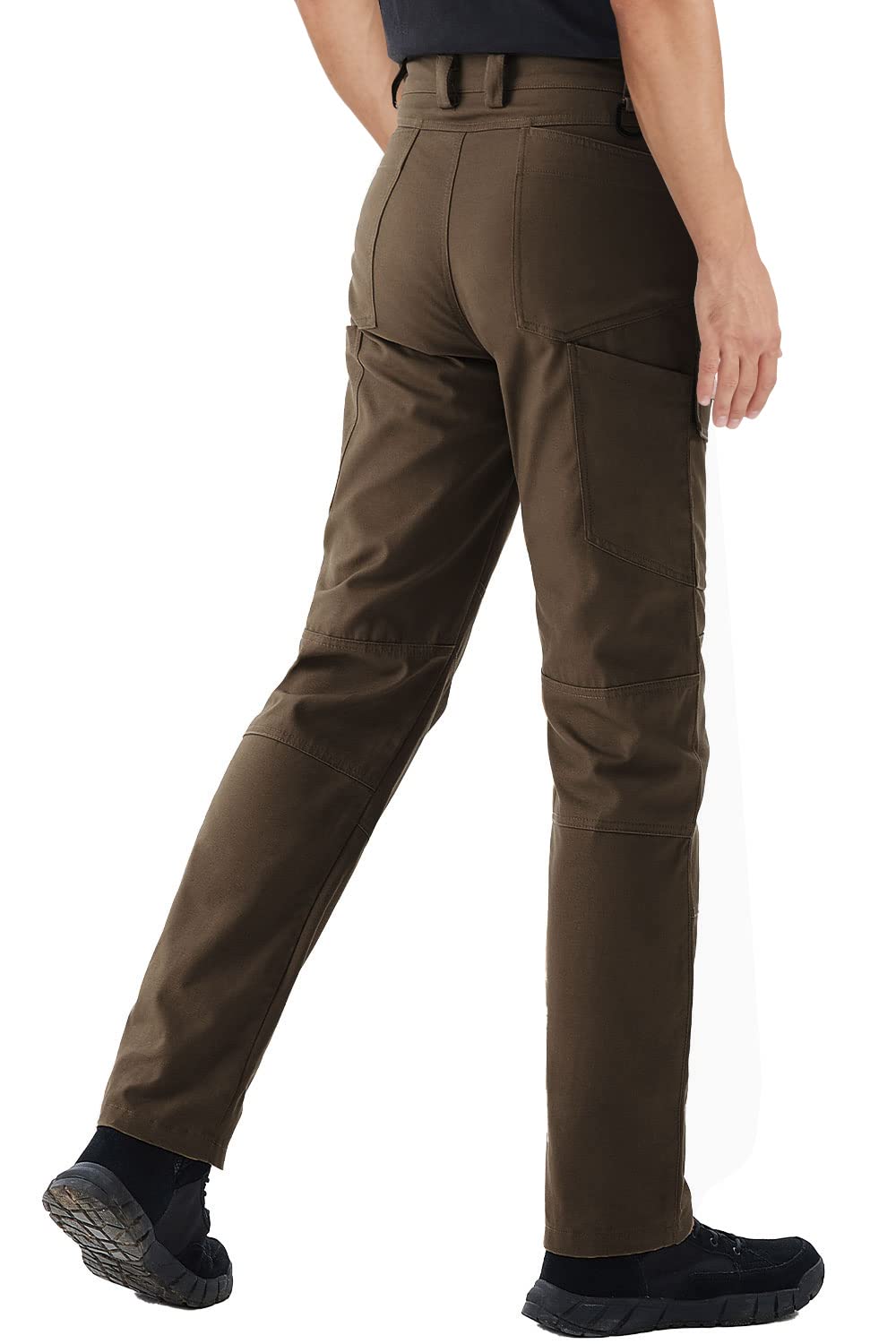 FREEKITE Men's Tactical Waterproof Pants Ripstop Cargo Pants Relaxed Fit Outdoor Hiking Work Pants with Pockets(Dark Brown,40W/30L)