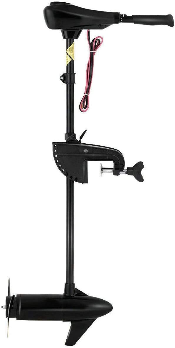 FULLWATT Trolling Motor 46/55 LBS Thrust Transom Mounted 8 Speed with Adjustable Handle for Fishing Boats Freshwater and Saltwater Use (46 LBS)