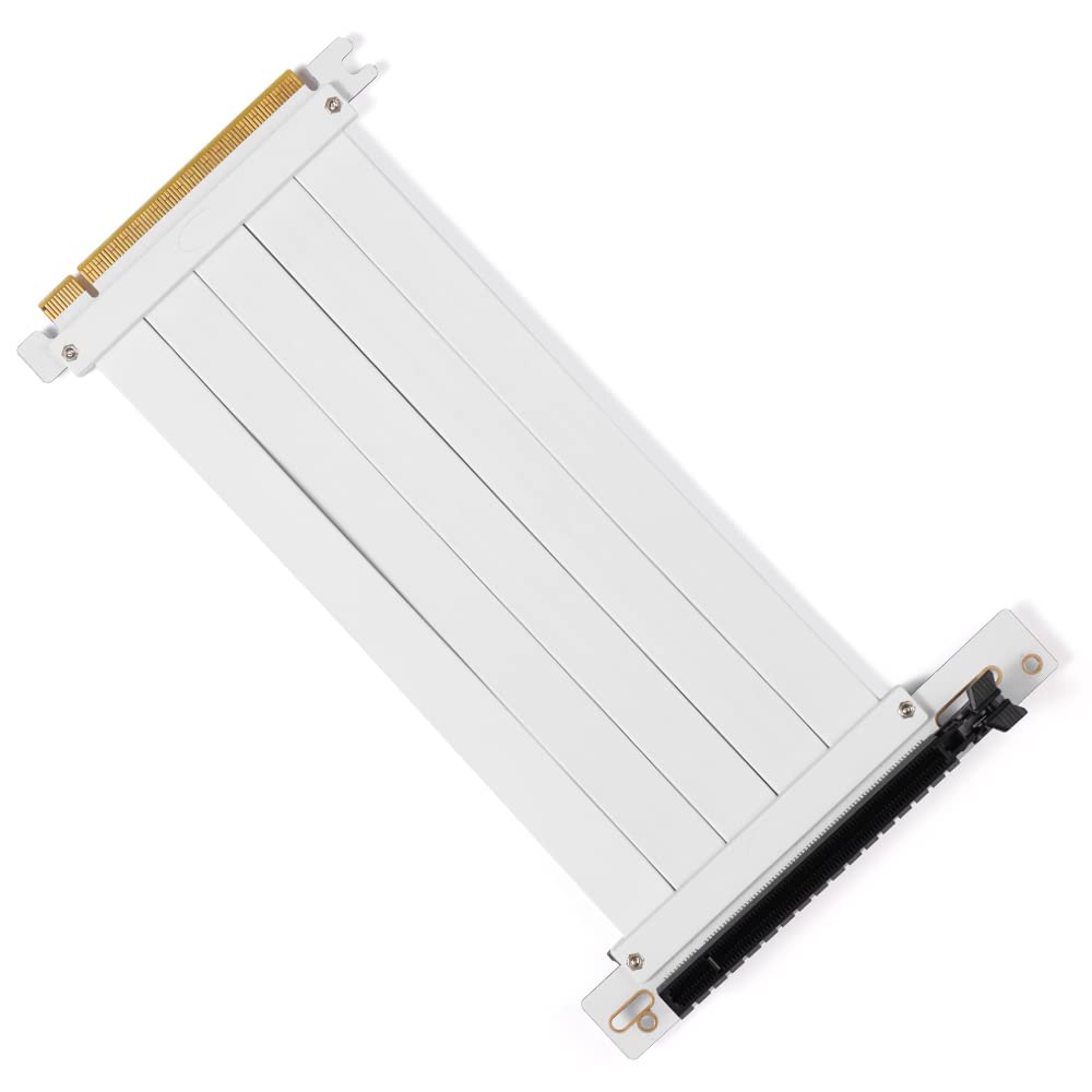 Formulamod Vertical GPU Mounting Bracket Graphics Card Holder Kit with PCI-E 4.0 x16 Riser Cable 90 Degree Right Angle 20cm (White)