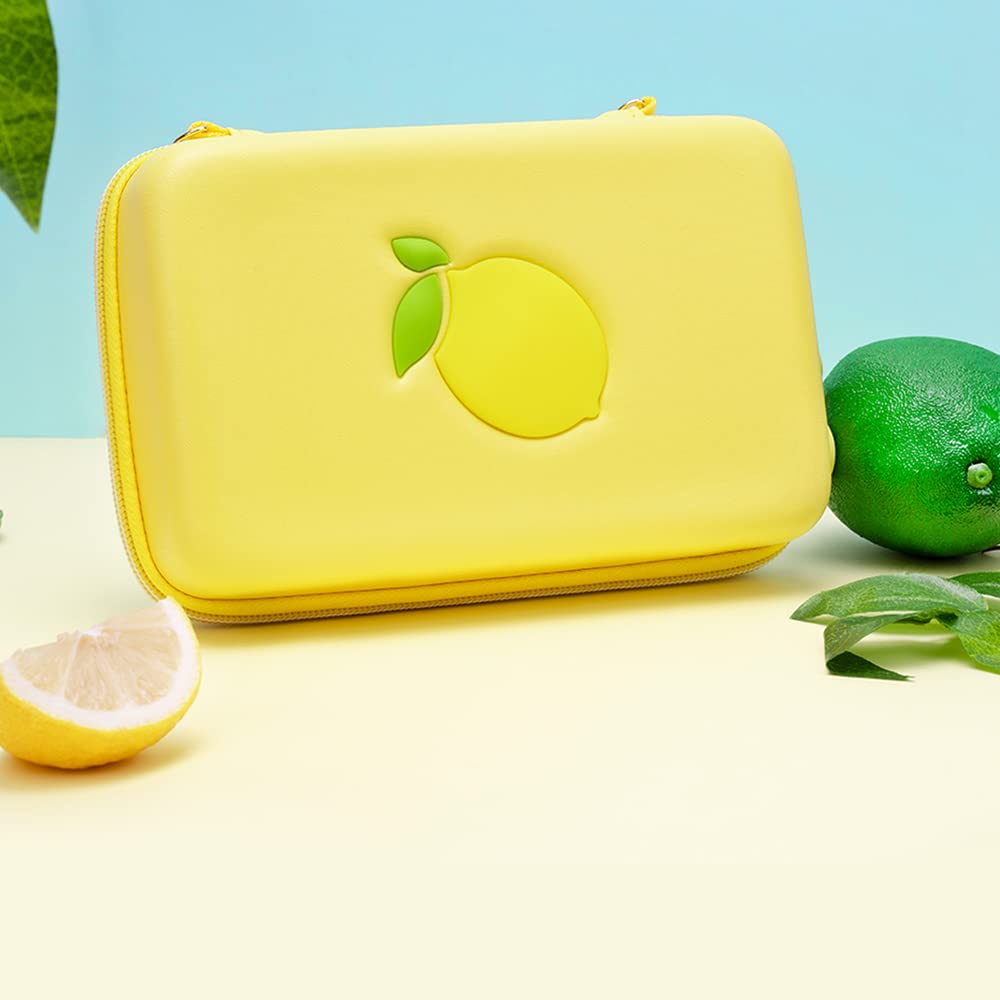 GeekShare Lemon Switch Travel Carrying Case Compatible with Nintendo Switch/Switch OLED Games Hard Shell Portable Storage Bag for Switch & Game Accessories(Yellow