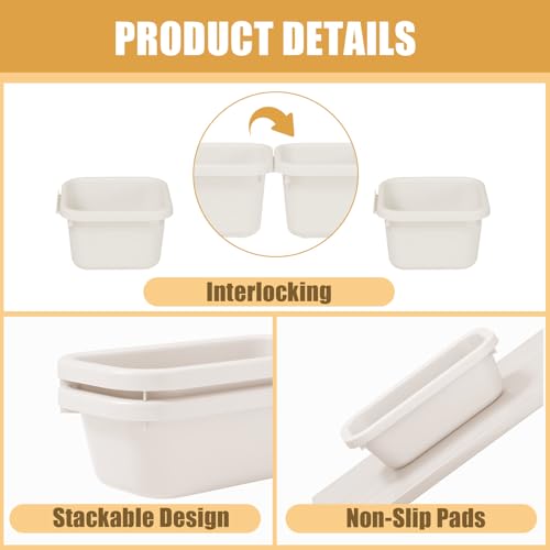 Famhap 16 PCS Desk Drawer Organizers, Versatile Bathroom and Vanity Drawer Organizer Trays, Storage Bins for Makeup, Bedroom, Kitchen Gadgets Utensils and Office(White)