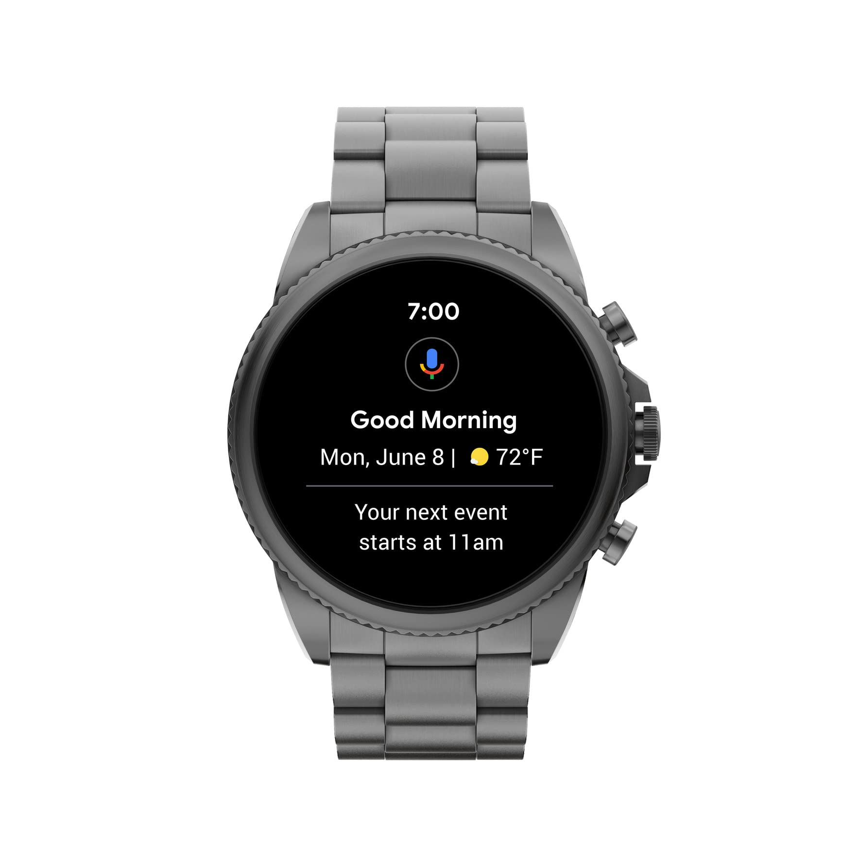 Fossil Gen 6 Smartwatch (Model: FTW4059V) Unisex 22mm Silicone Interchangeable Watch Band Strap, Color: Black (Model: S221430)