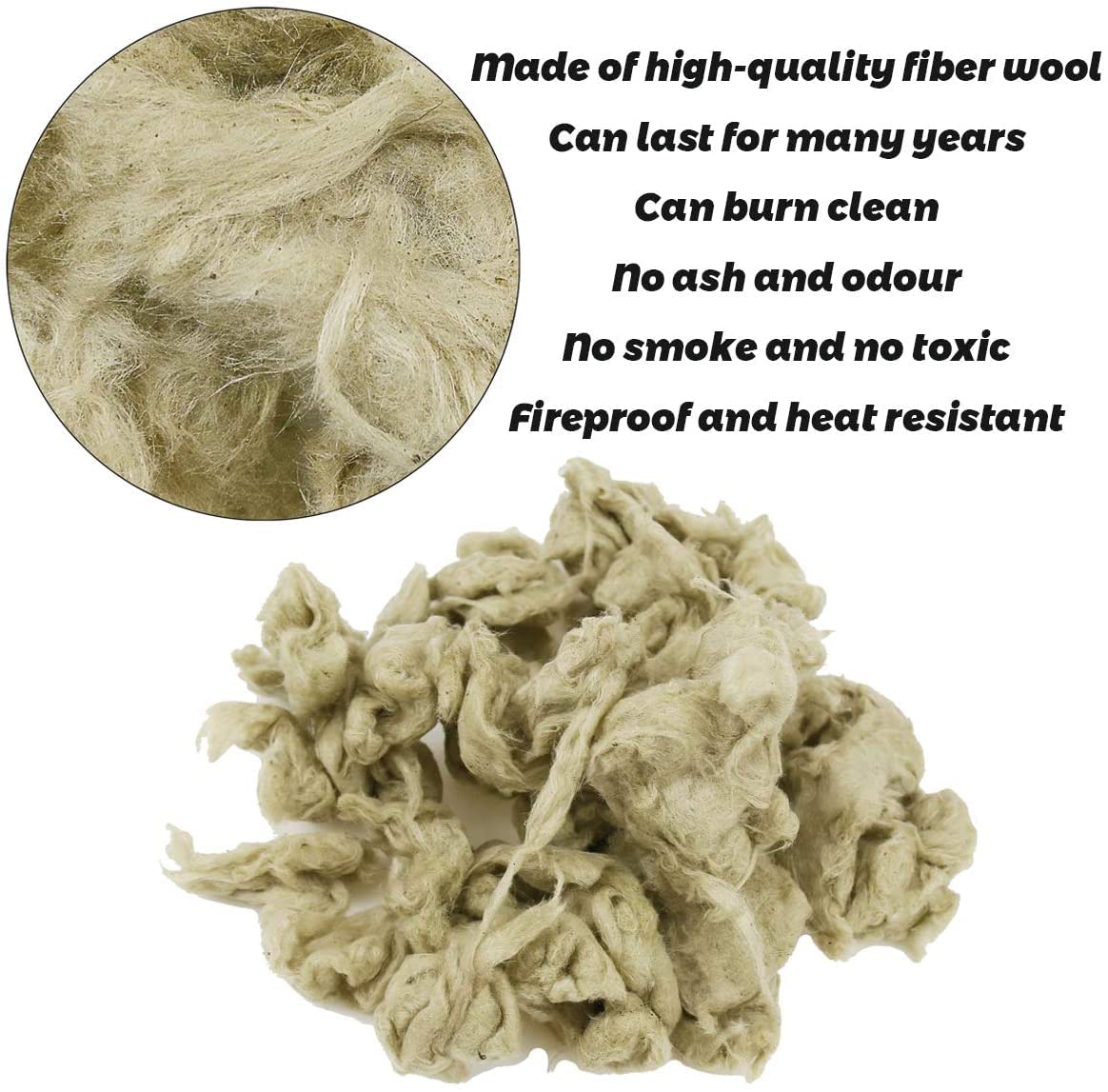 Utheer Glowing Embers for Gas Fireplace, 12 Oz Rock Wool Embers for Vent Free or Vented,Ventless Gas Log Sets, Inserts Indoor Gas Fireplaces
