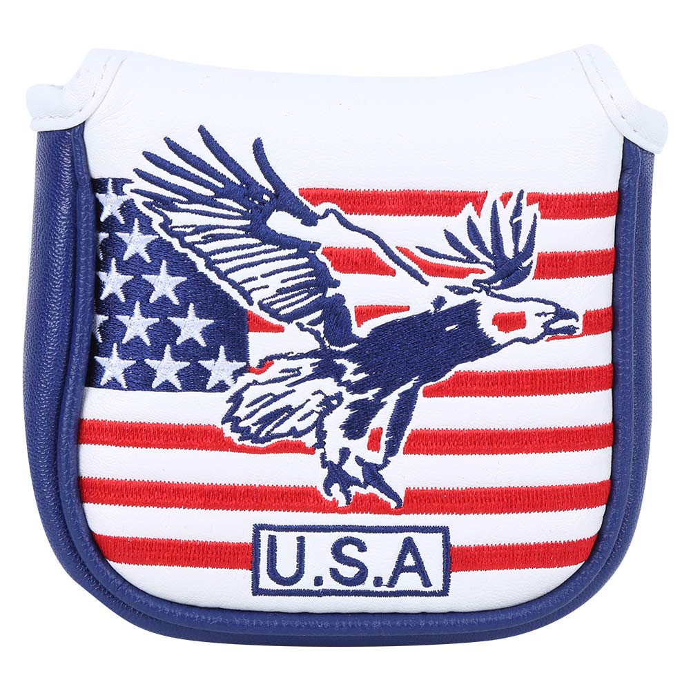 Golf Putter Cover, Waterproof Mallet Putter Cover Square with Embroidery Pattern for Golf Putter(Small square/13 * 11 * 3cm)